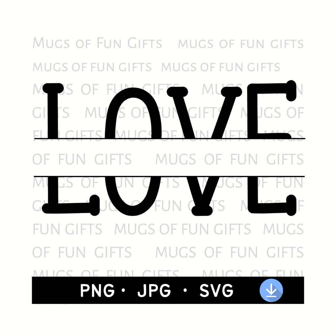 Love Split Frame Monogram PNG Digital Download - Etsy