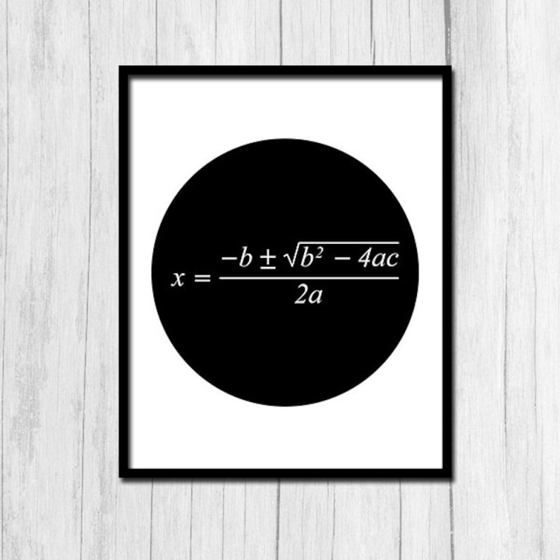 Quadratic Formula Poster Digital Download Math Poster Math - Etsy
