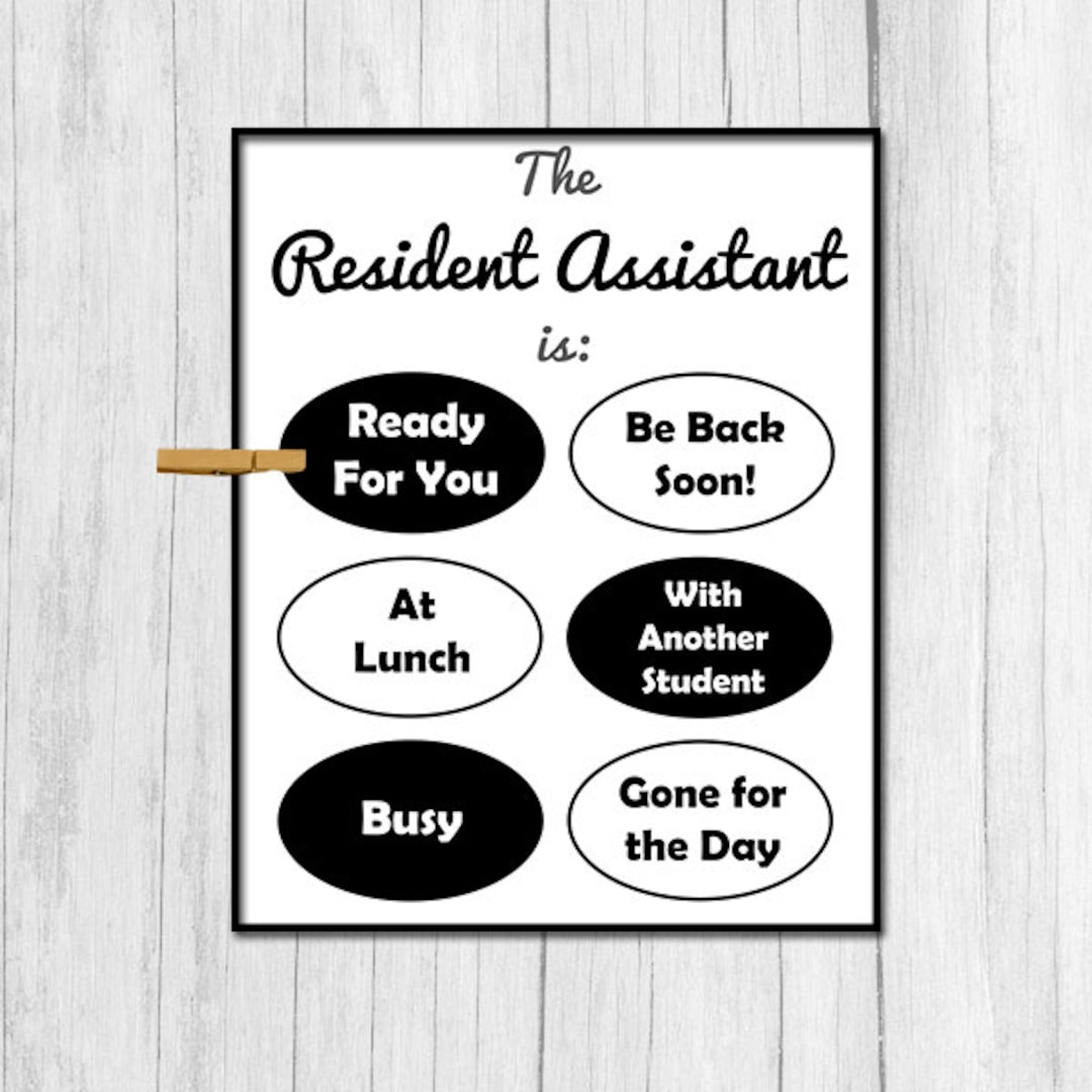 Resident Assistant Door Sign Digital Download College RA Printable Art ...