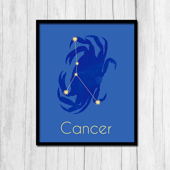 Cancer Print Cancer Zodiac Astrological Sign Poster Zodiac | Etsy