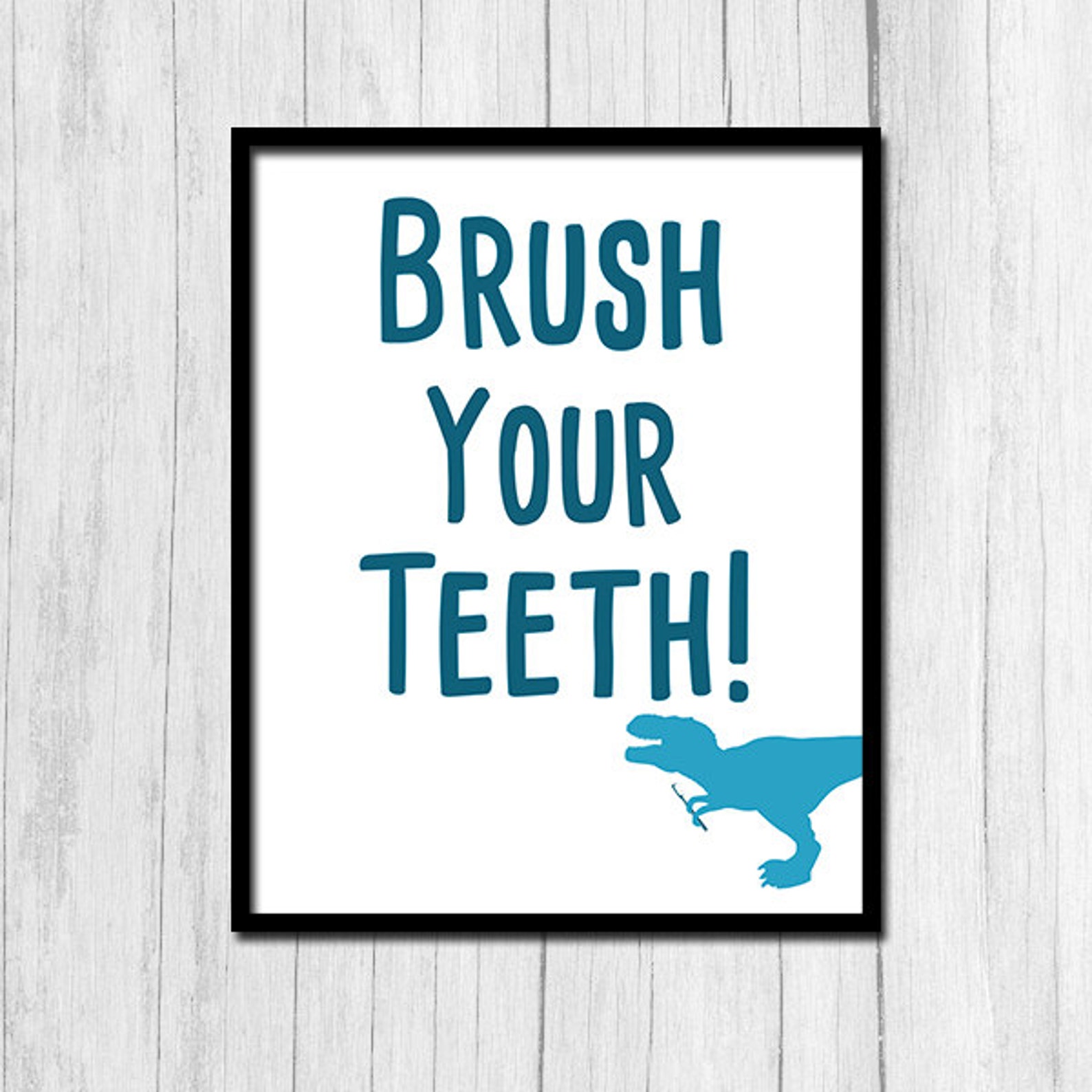Brush Your Teeth Sign Printable Art Instant Printable Bathroom - Etsy UK