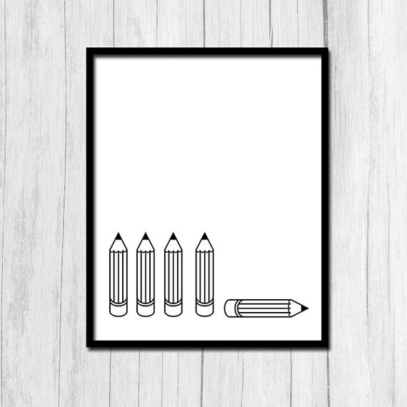 School Printable Minimalist Print School Poster Pencil Art | Etsy