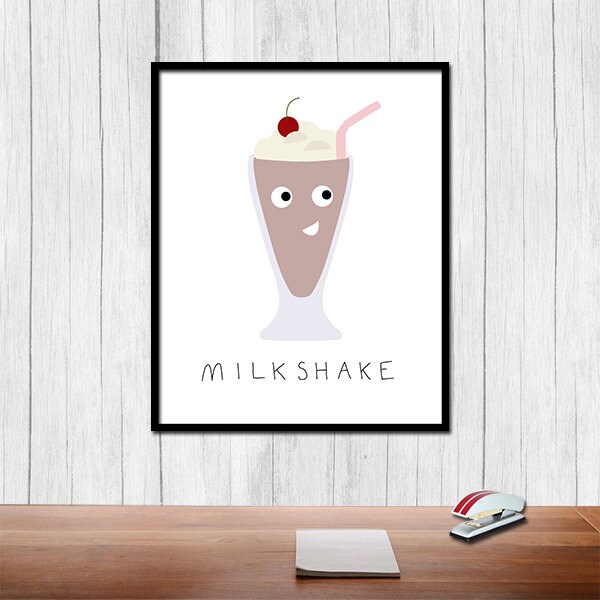 Milkshake Sign Printable Art Milkshake Diner Sign Digital - Etsy