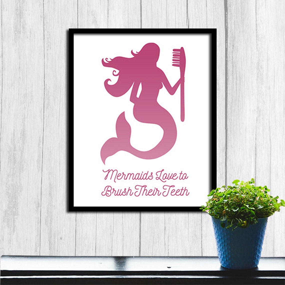 Mermaids Love to Brush Their Teeth Digital Download Mermaid - Etsy