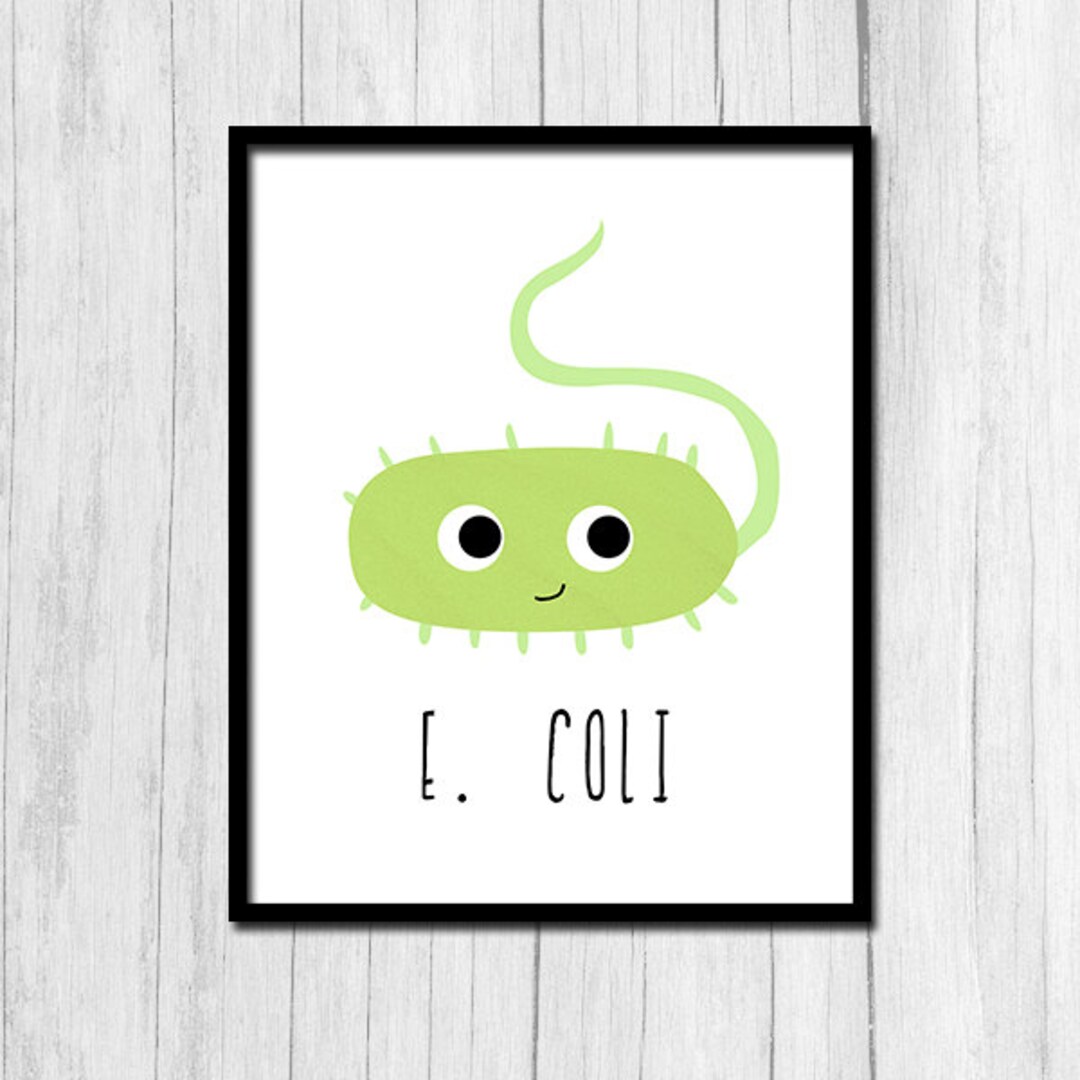 Biology Print E. Coli Art Digital Download Biology Gifts Classroom Art ...