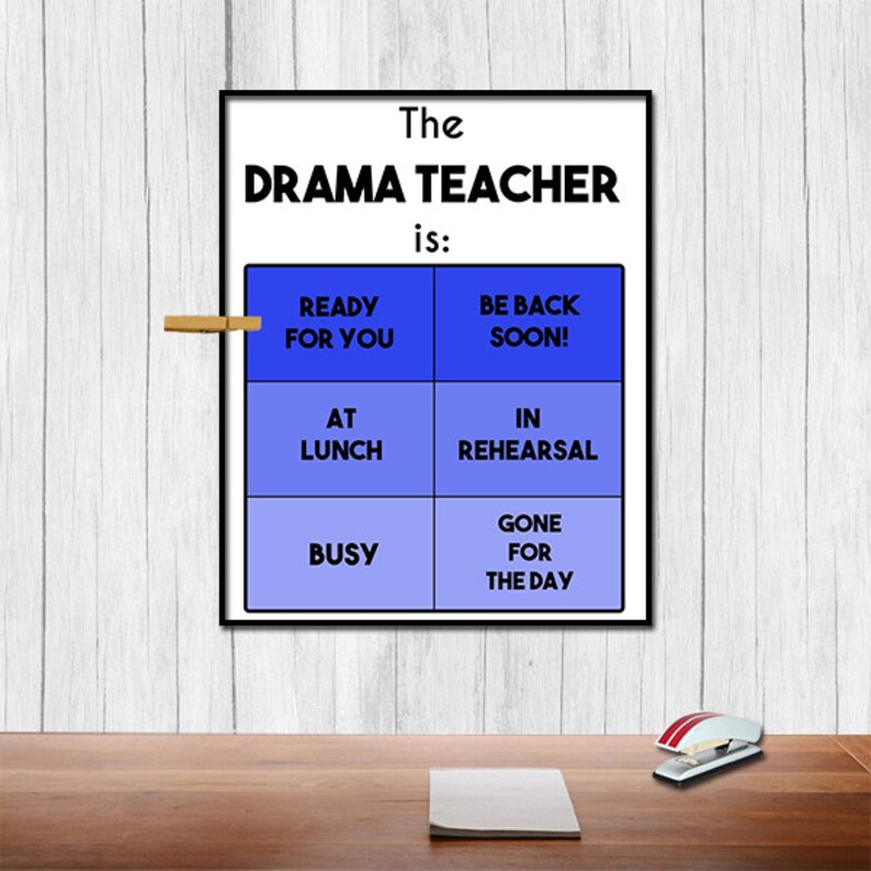 Drama Teacher Gift Digital Download Drama Teacher Door Sign Printable ...