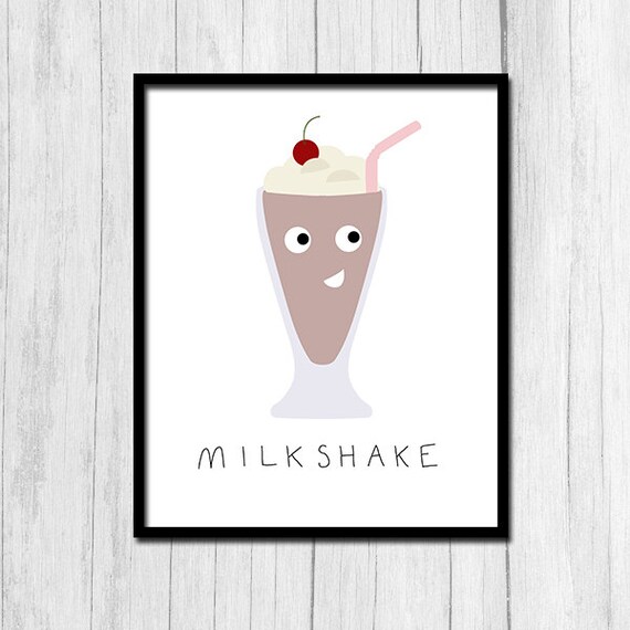 Milkshake Sign Printable Art Milkshake Diner Sign Digital | Etsy