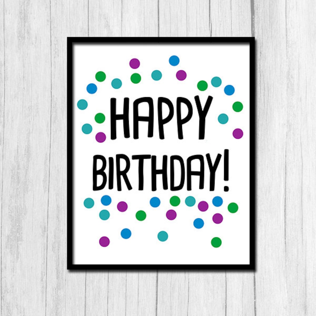 Happy Birthday Printable Art Digital Download Happy Birthday Prints ...