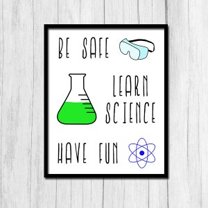 Science Teacher Gift Classroom Decor Back to School Poster Safety ...