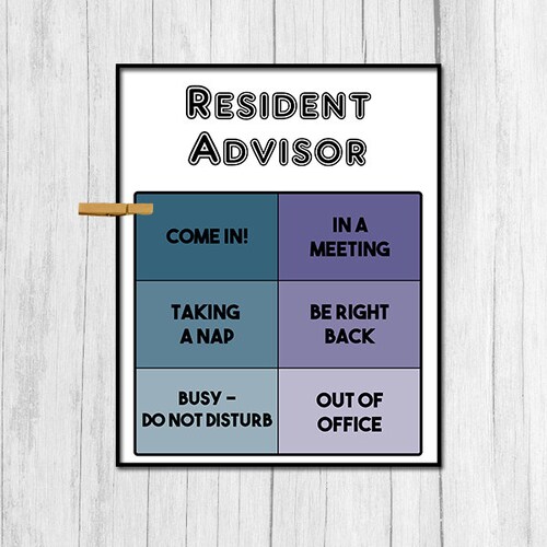 RA Door Sign Resident Advisor Sign Digital Download College - Etsy