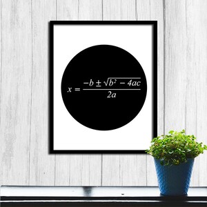 Quadratic Formula Poster Digital Download Math Poster Math Classroom ...