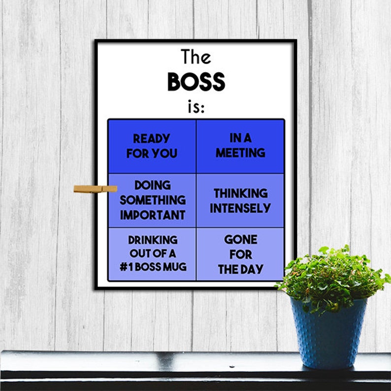 Gift for Boss Door Sign Digital Download Boss Gift Printables Instant ...