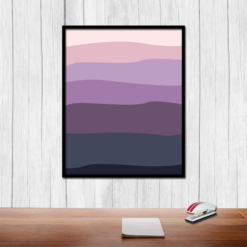 Purple Print Sunset Print Digital Download 8x10 Purple Art - Etsy