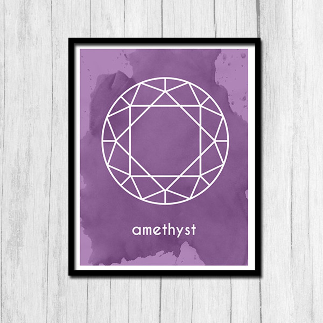 Amethyst Print Instant Download Gift for February Birthday - Etsy