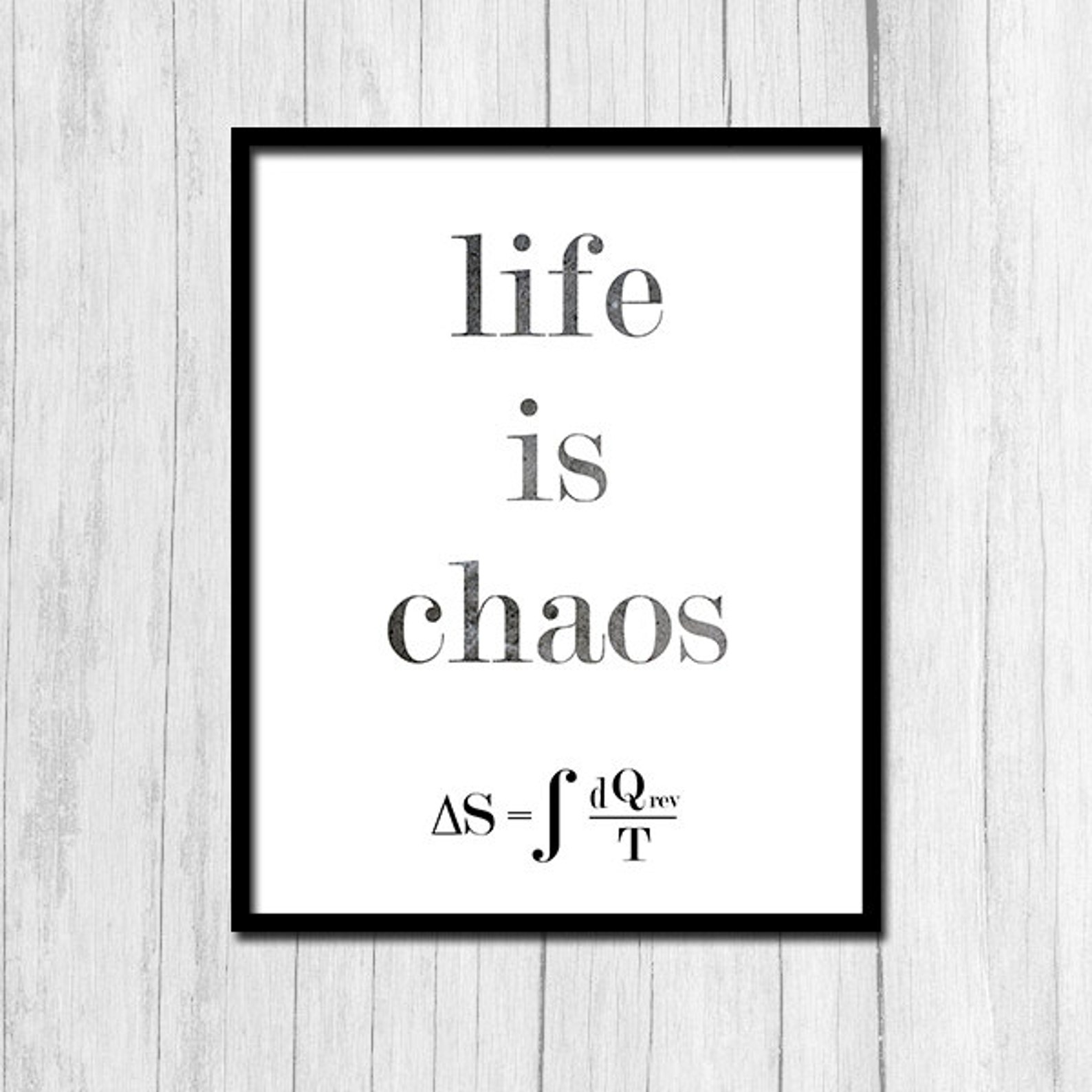 Physics Poster life is Chaos Physics Teacher Gift Quote Physics Print ...