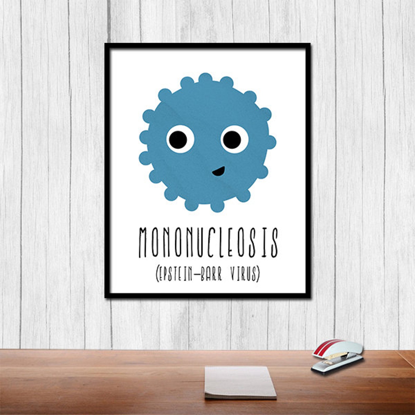 Cute Science Print Digital Download Gift for Scientist Bacteria Art ...