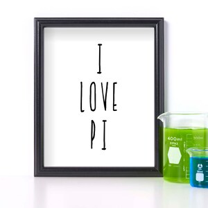 I Love Pi Nerd Print Digital Download Nerdy Art Gift for Nerd Gift for ...