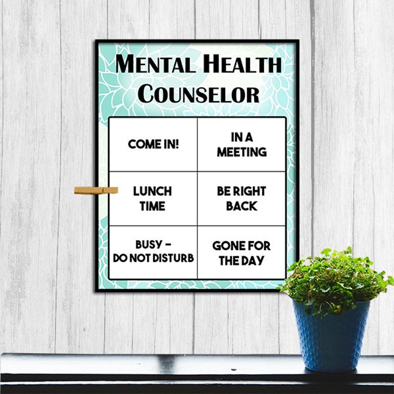 Mental Health Counselor Door Sign Digital Download Mental Health ...