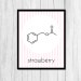 Strawberry Print Molecule Print Digital Download Gift for Nerd Gift for ...