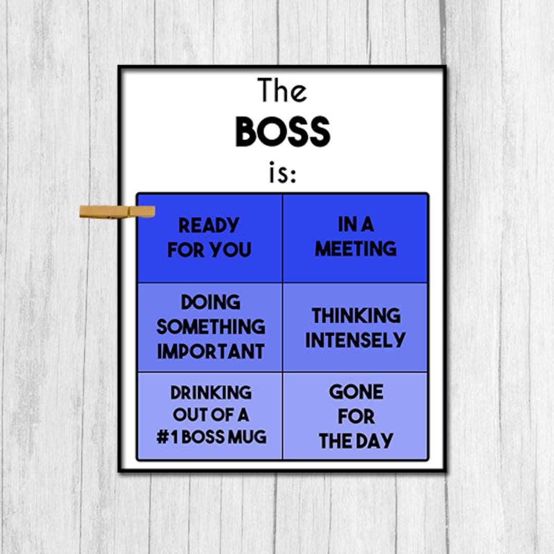 Gift for Boss Door Sign Digital Download Boss Gift Printables Instant ...