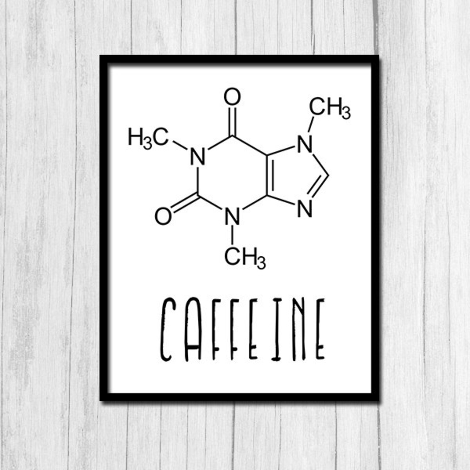 Caffeine Print Chemistry Art Instant Download Science Printables ...