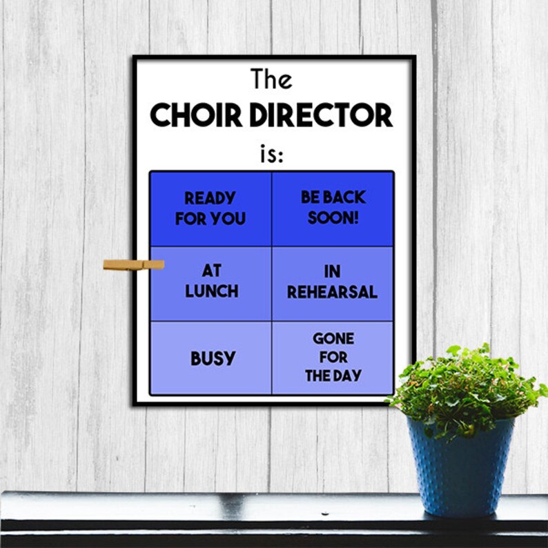 Choir Director Gift Digital Download Choir Teacher Door Sign Printable ...