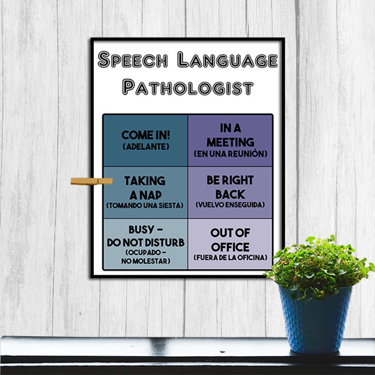 Speech Language Pathologist Spanish Translation Door Sign Speech ...