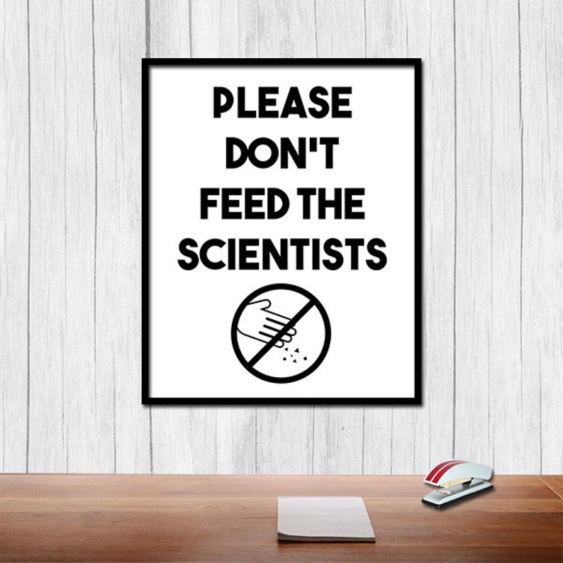 Funny Door Sign Science Gift Digital Download Gift for Scientist Please ...