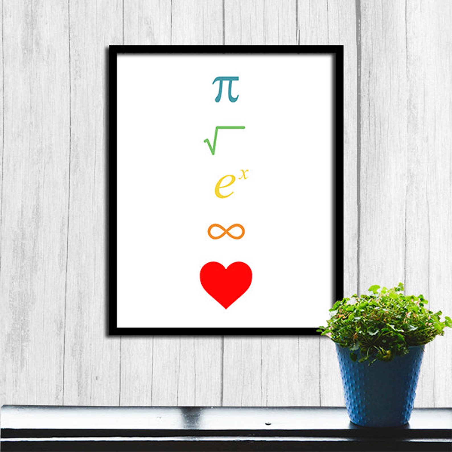 Algebra Art Calculus Art Instant Download I Love Math Rainbow Print ...