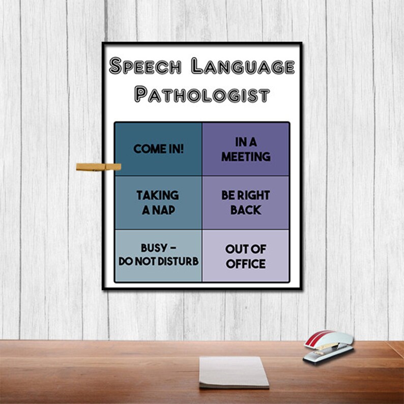 Speech Language Pathologist Door Sign Speech Therapy Printable Door Art ...