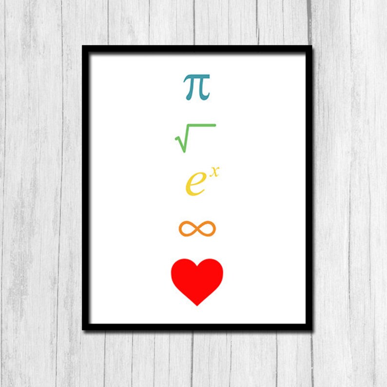 Algebra Art Calculus Art Instant Download I Love Math Rainbow Print ...