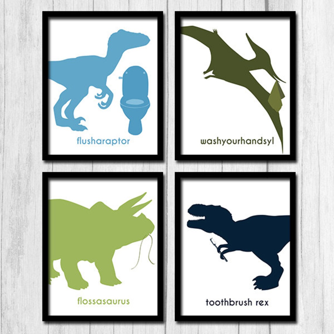 Green and Blue Kids Art Digital Download Green Bathroom Art Blue ...