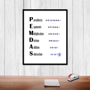 Math Teacher Gift Printable Posters Math Rules Digital Download ...