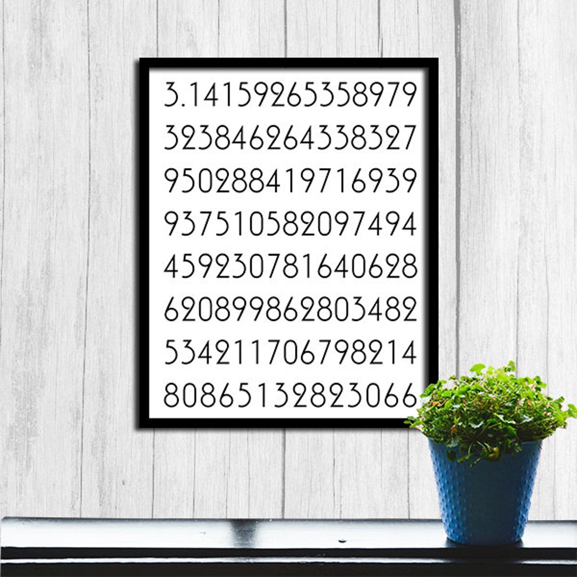 Pi Poster Printable Art Digits of Pi Math Poster Instant - Etsy