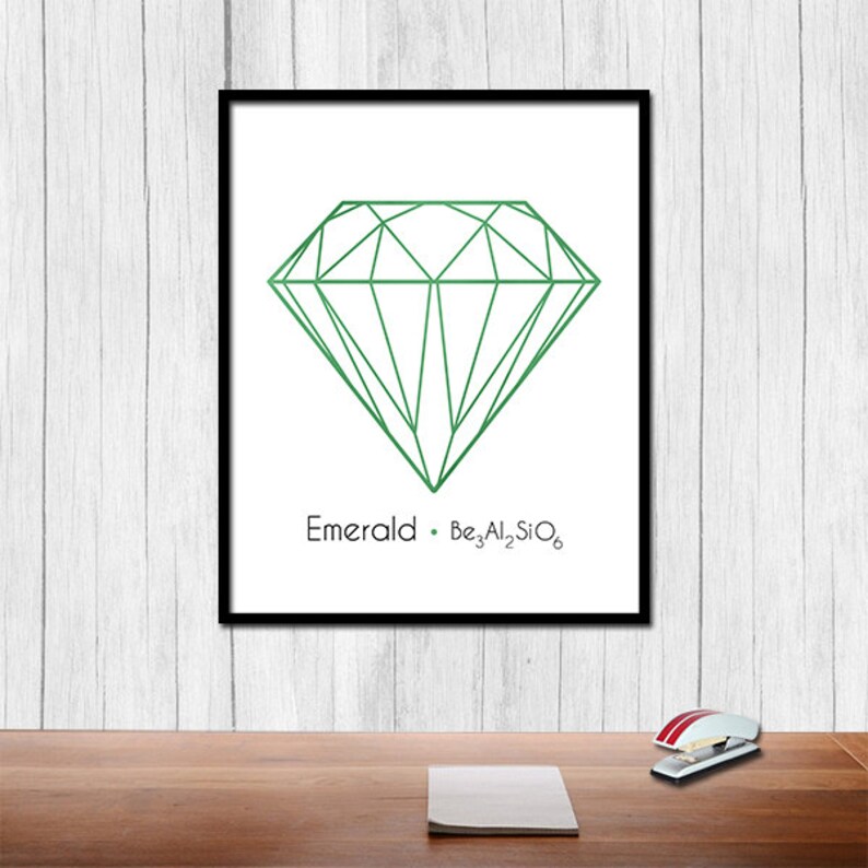 Emerald Art Digital Download Gemstone Art Emerald Print Printable Art ...