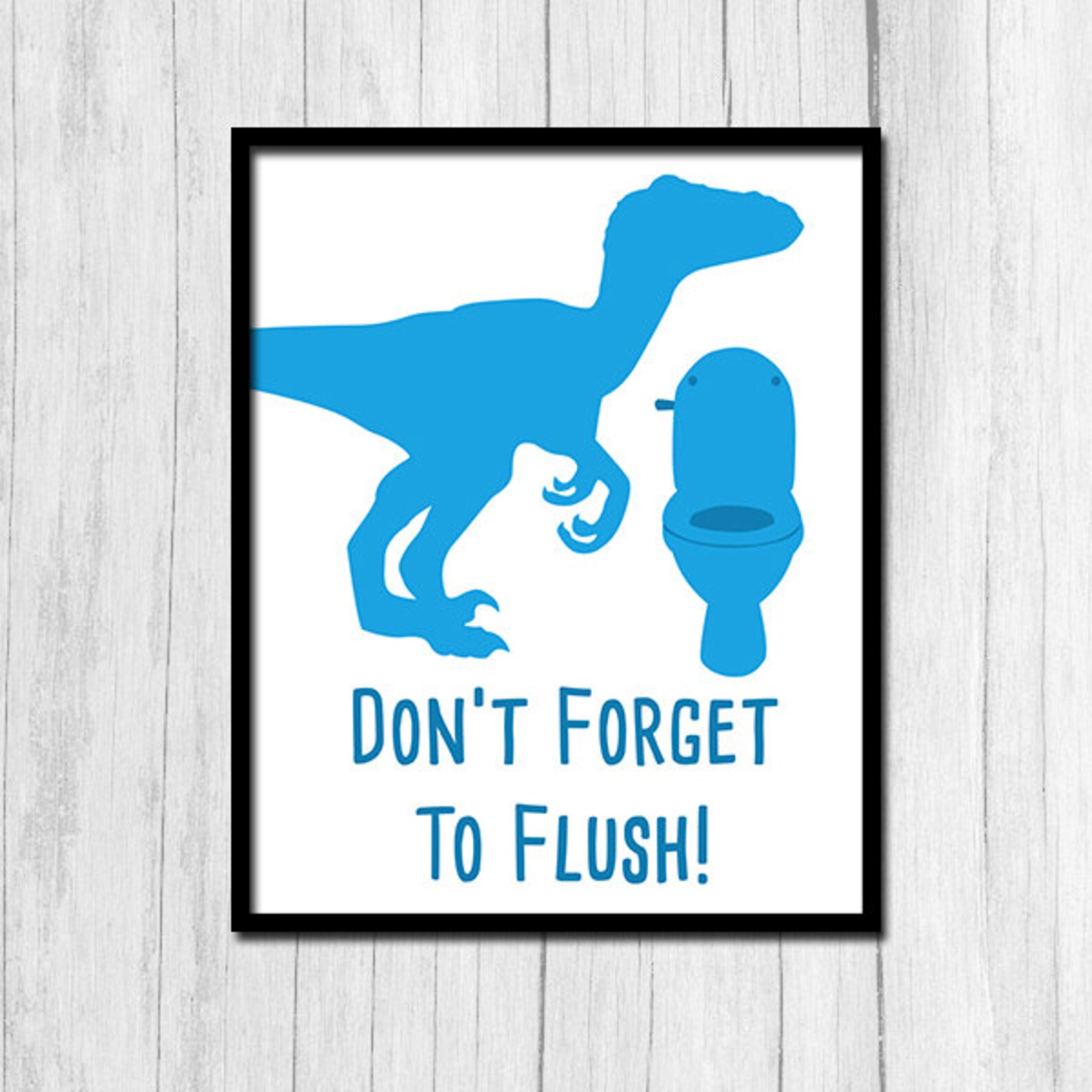 Flush Sign Instant Printable Art Flush Boys Bathroom Blue Boys Bathroom ...