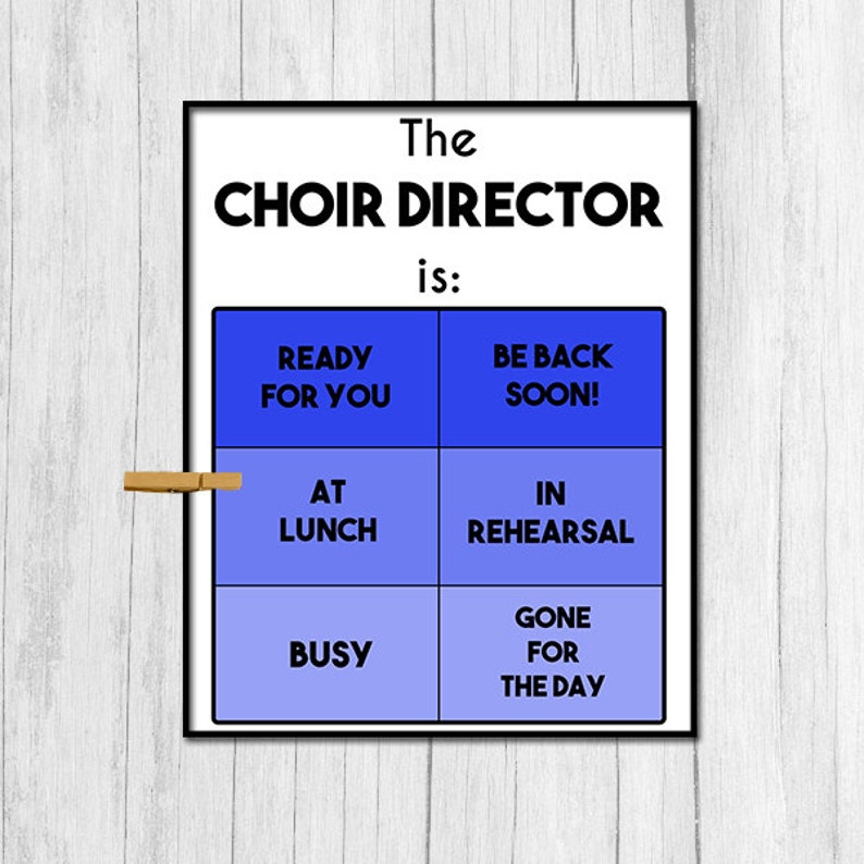 Choir Director Gift Digital Download Choir Teacher Door Sign Printable ...