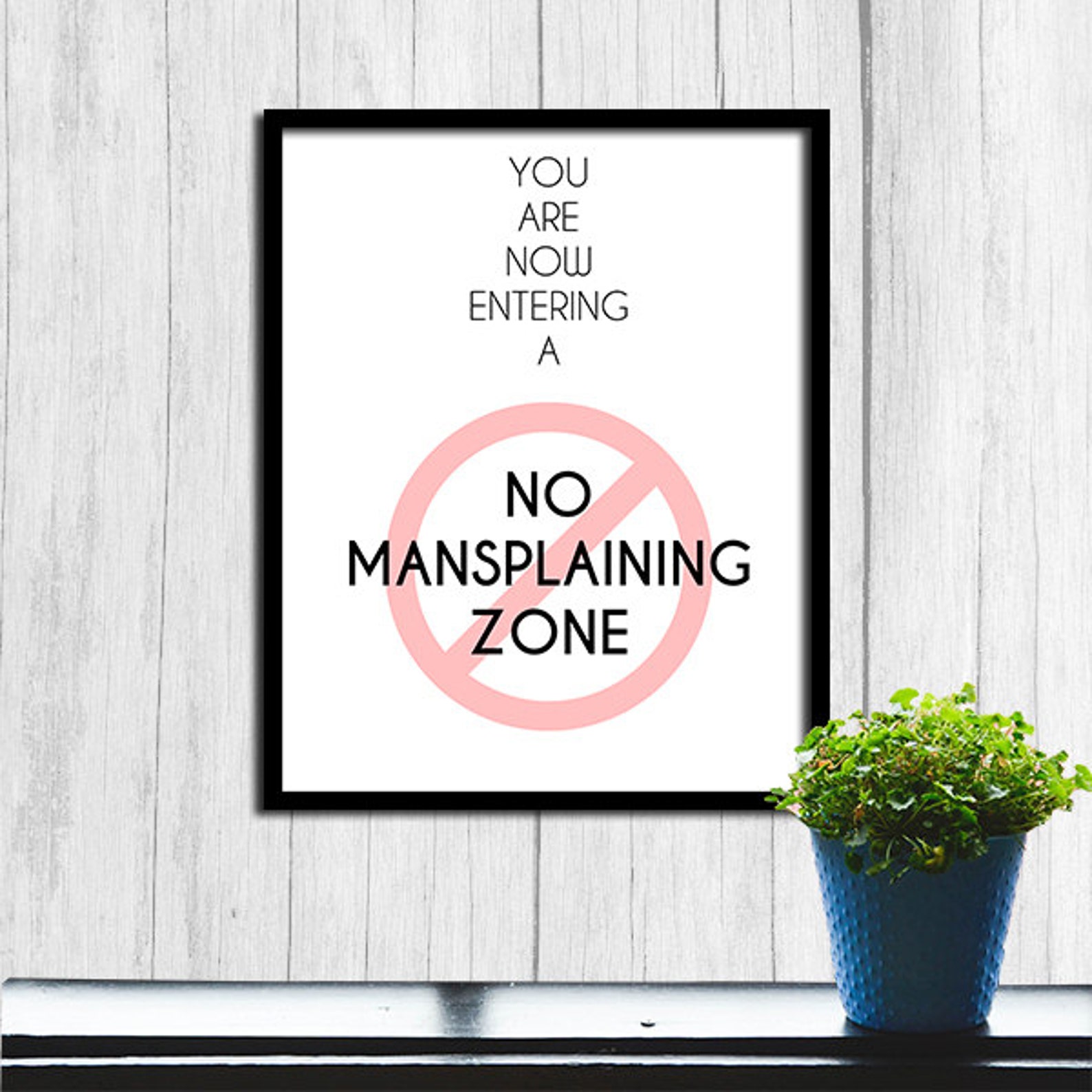No Mansplaining Zone Feminist Poster Digital Download Feminism - Etsy