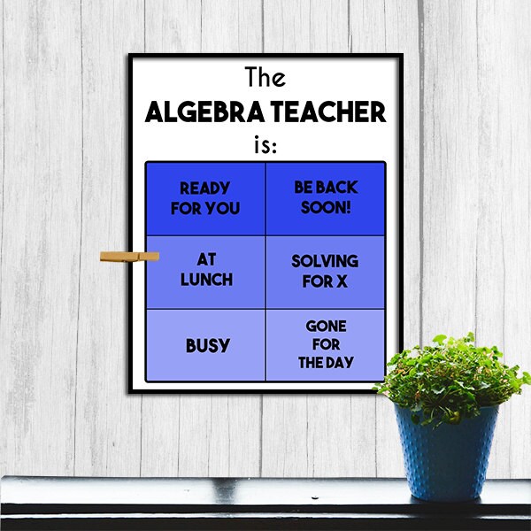Algebra Teacher Gift Digital Download Math Teacher Door Sign - Etsy