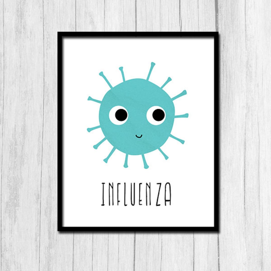 Virus Art Flu Art Digital Download Science Print Biologist Print Virus ...