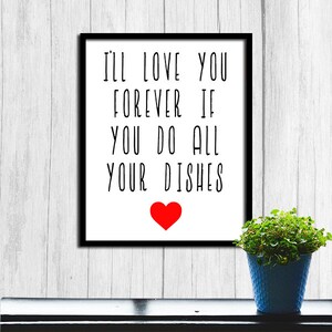 Clean up Sign Digital Download Dishes Sign Chores Sign Printable Art Do ...