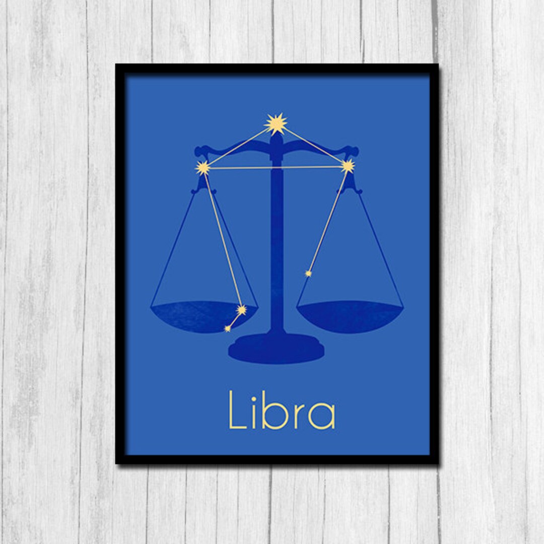 Libra Print Libra Zodiac Astrological Sign Poster Zodiac Sign Digital ...