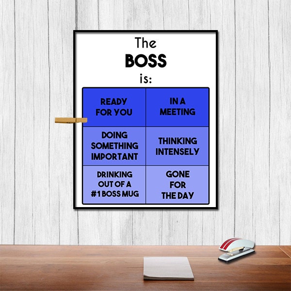 Gift for Boss Door Sign Digital Download Boss Gift Printables Instant ...