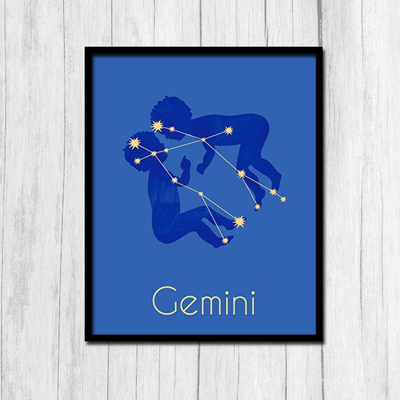 Gemini Print Gemini Zodiac Astrological Sign Poster Zodiac - Etsy