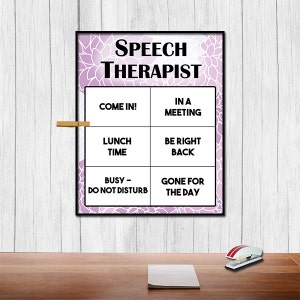 Speech Therapist Door Sign Digital Download Speech Therapy Sign Instant ...