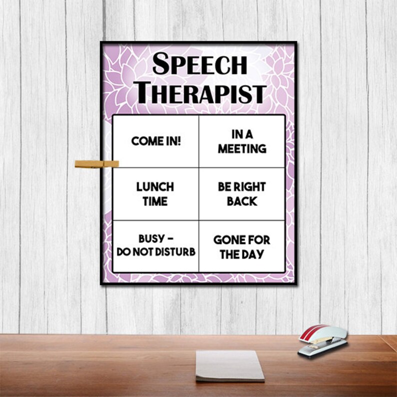 Speech Therapist Door Sign Digital Download Speech Therapy Sign Instant ...