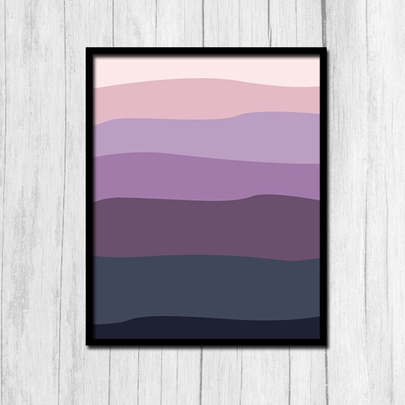 Purple Print Sunset Print Digital Download 8x10 Purple Art - Etsy