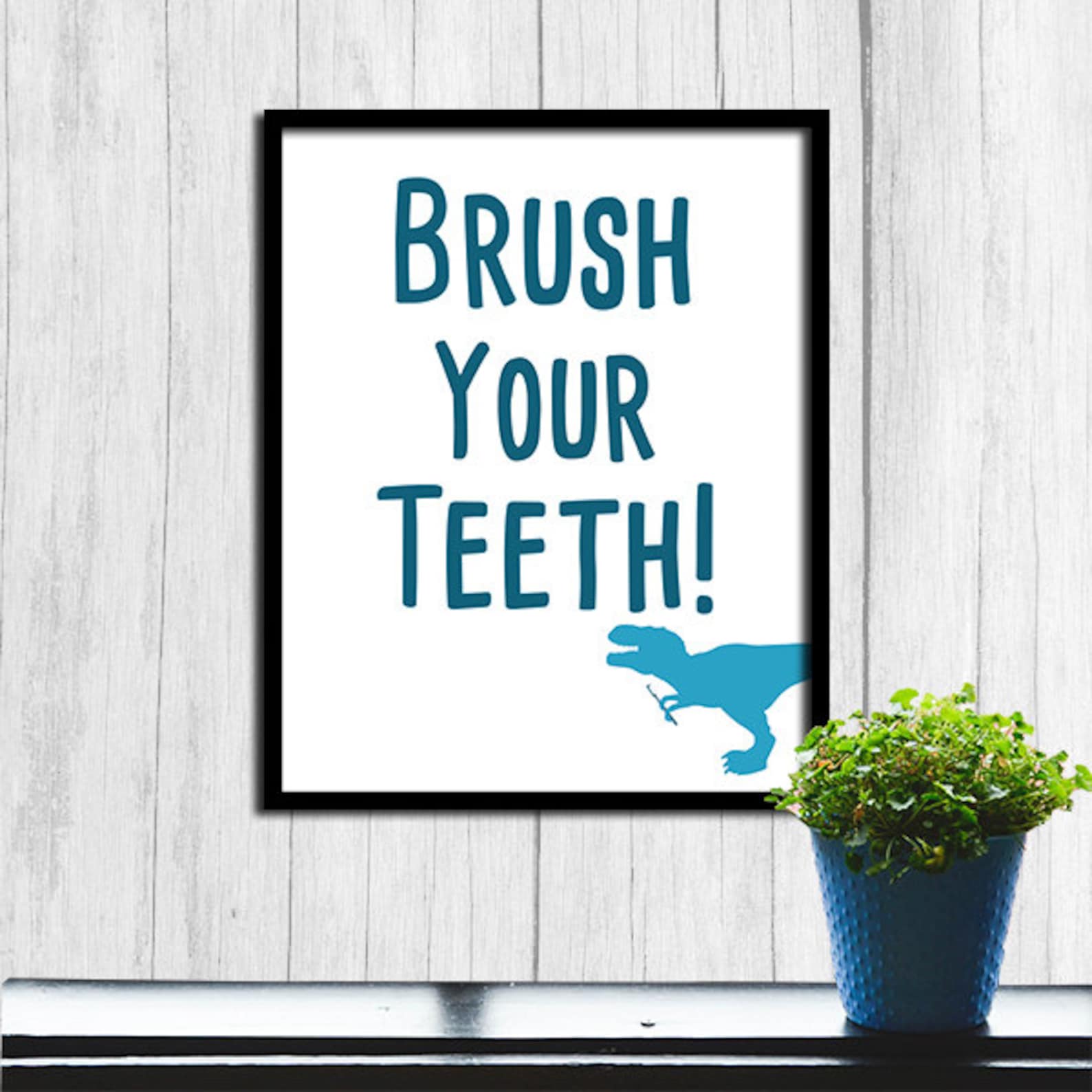 Brush Your Teeth Sign Printable Art Instant Printable Bathroom Rules ...
