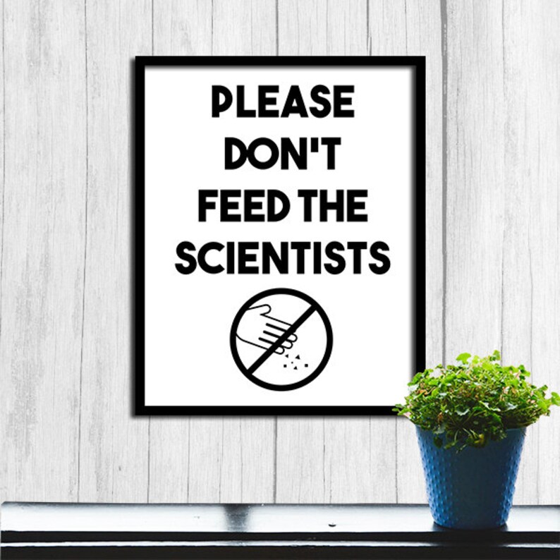 Funny Door Sign Science Gift Digital Download Gift for Scientist Please ...