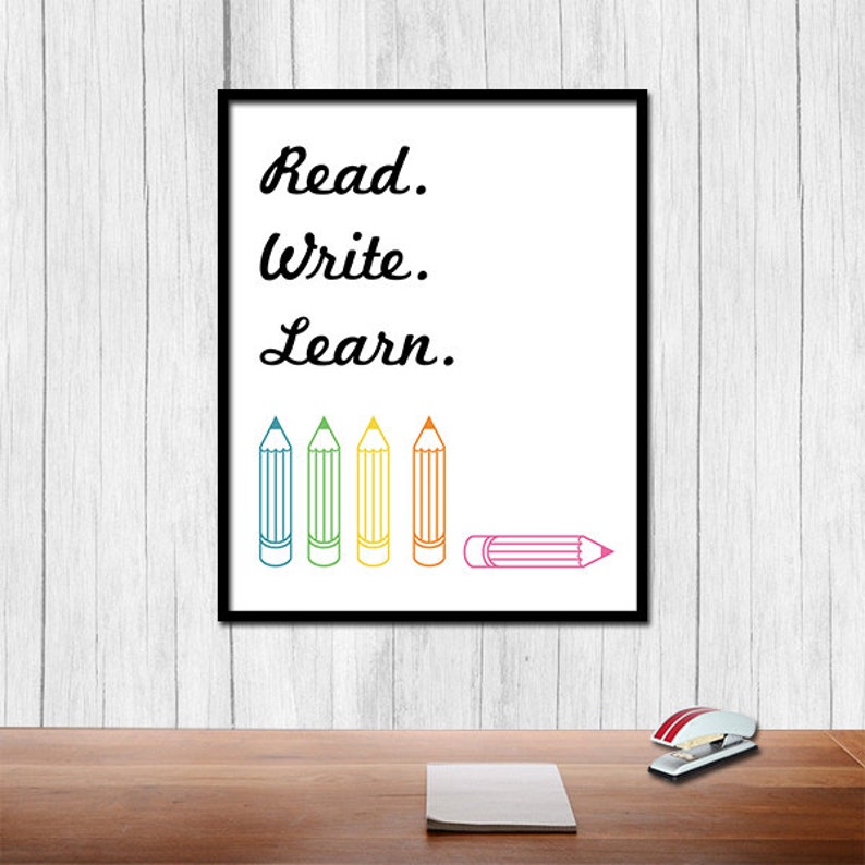 Reading Poster Classroom Decor Rainbow Print Digital Download - Etsy